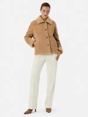 MINE BILGI Maestro Oversized Merino Curly Shearling Jacket
