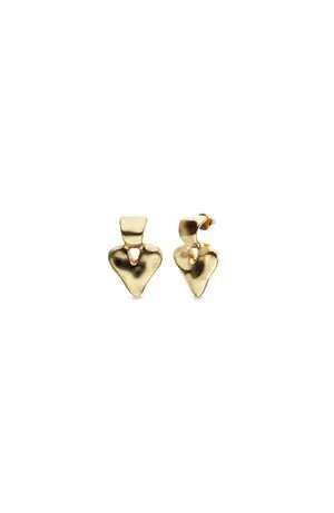 UNODE50 Heart Drop Earrings Plated