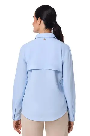 Coolibar Mylitta Travel Long Sleeve Shirt With Upf 50+ Sun Protection - Light Blue