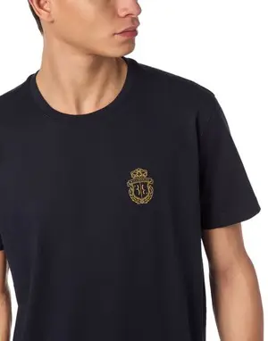 BILLIONAIRE T-shirt Round Neck Ss Crest - Navy