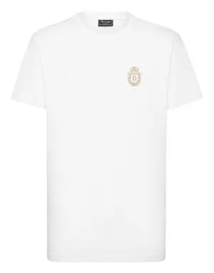 BILLIONAIRE T-shirt Round Neck Ss Crest - White