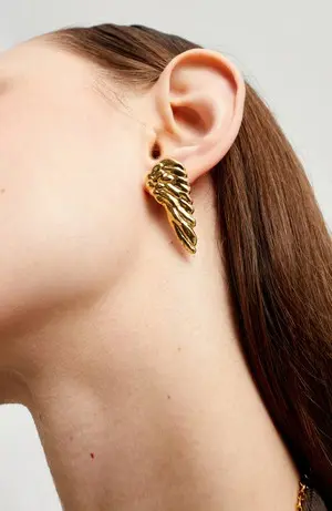 UNODE50 18k -plated Wing Earrings - Gold