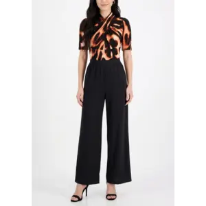 Rachel Rachel Roy Joan Crossover Front Jumpsuit - Leopard Smoke