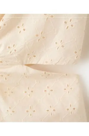 Mango Openwork Cotton Cutout Midi Dress