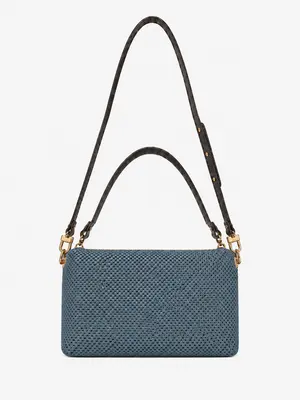 MINE BILGI Lumine Perforated Leather Shoulder & Crossbody Bag - Blue