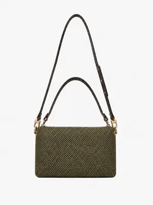 MINE BILGI Lumine Perforated Leather Shoulder & Crossbody Bag - Green