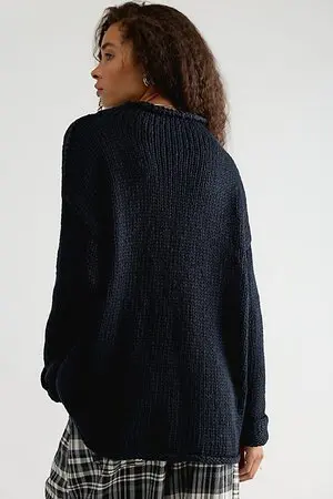 Free People Opal Rollneck Knit Tunic - Black