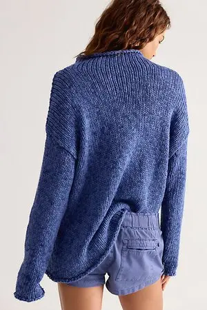 Free People Opal Rollneck Knit Tunic - Washed Denim
