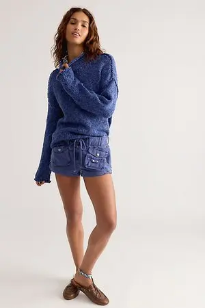 Free People Opal Rollneck Knit Tunic - Washed Denim
