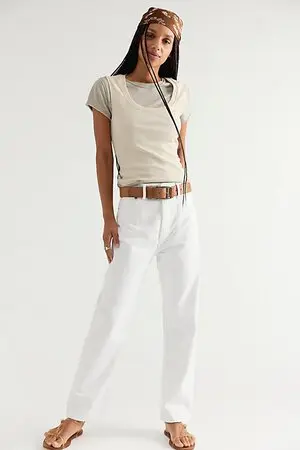 AGOLDE 90s Pinch Waist Crop Jeans - Marshmallow