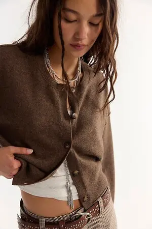 Women's Brown Cropped Cardigans