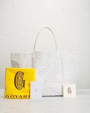 FWRD RENEW Goyard Saint Louis Gm Tote Bag - White