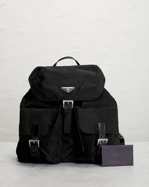 FWRD RENEW Prada Tessuto Backpack - Black