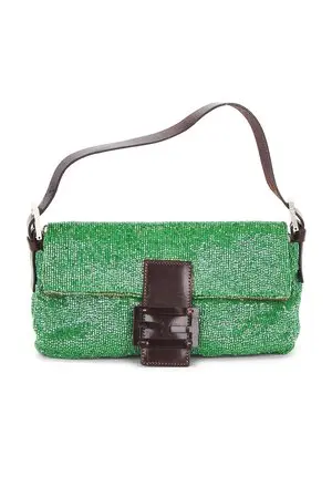 Fendi Beaded Baguette Shoulder Bag - Green