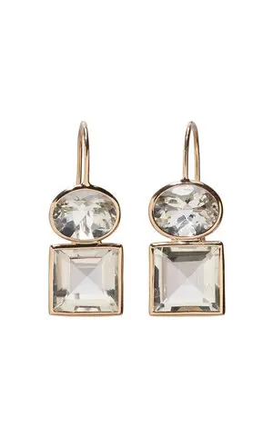 LIZZIE FORTUNATO Duo Earrings In Amethyst - Green