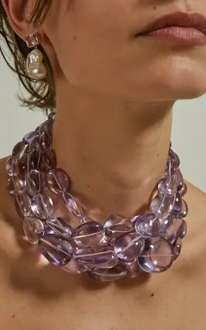 LIZZIE FORTUNATO Juno Earrings In Amethyst