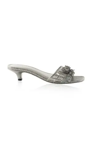 HEAVENLY JELLY Twinkle Embellished Jelly Mule - Silver
