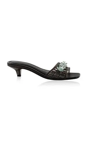 HEAVENLY JELLY Dew Embellished Jelly Mule Black