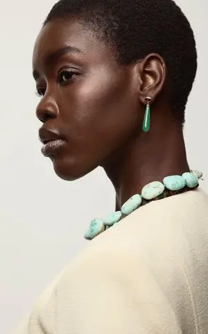 LIZZIE FORTUNATO 14k Gold Peruvian Turquoise And Emerald Necklace