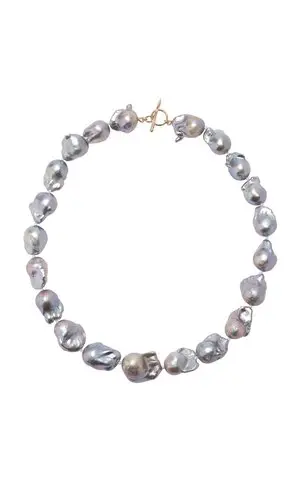 LIZZIE FORTUNATO 14k Gold Necklace With Baroque Pearls - Silver