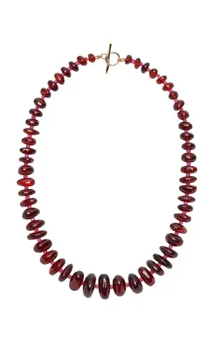 LIZZIE FORTUNATO 14k Gold Necklace With Garnet And Pink Sapphire - Red