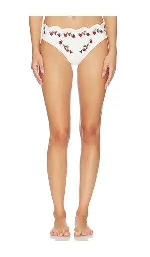 Sea Bindi Strawberry Scallop Bikini Bottom - Cream