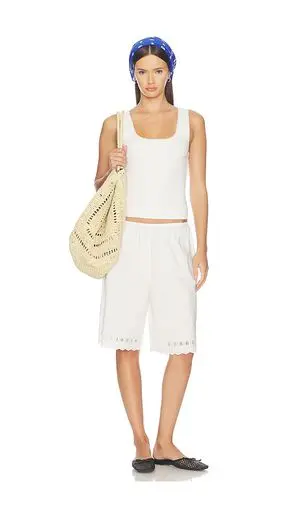 The Upside Del Rey Pointelle Tank Top - Cream