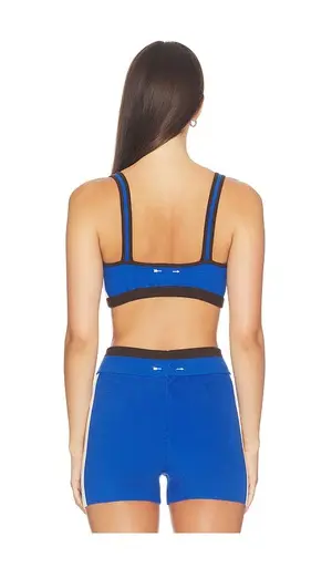 The Upside Montage Rory Scoop Knit Sports Bra In Blue