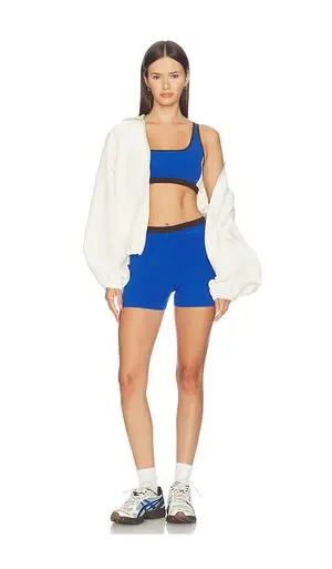 The Upside Montage Rory Scoop Knit Sports Bra In Blue