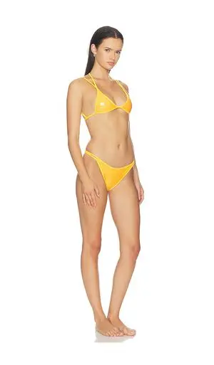 NARANJA FURCADO Latex Splash Sun Matte Bent Bikini Set