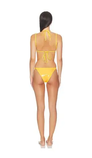 NARANJA FURCADO Latex Splash Sun Matte Bent Bikini Set