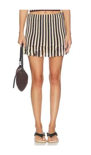 Amanda Uprichard Crochet Knit Skort With Tassel Trim