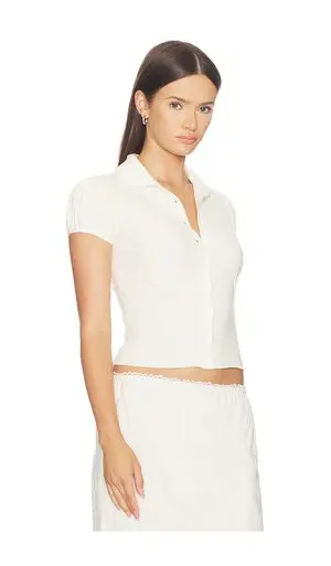 GUIZIO Liana Knit Top In White