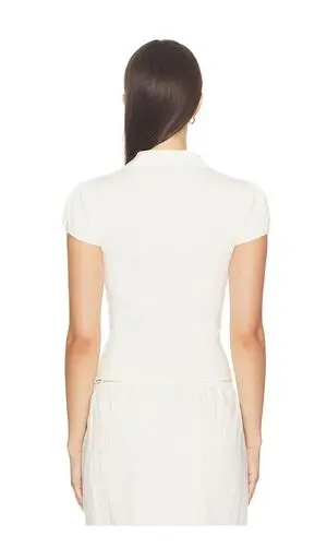 GUIZIO Liana Knit Top In White