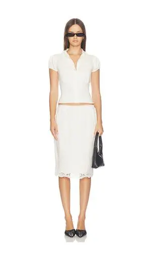 GUIZIO Liana Knit Top In White