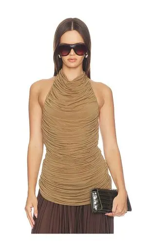 MAYGEL CORONEL Resonare Top In Tan - Tawny