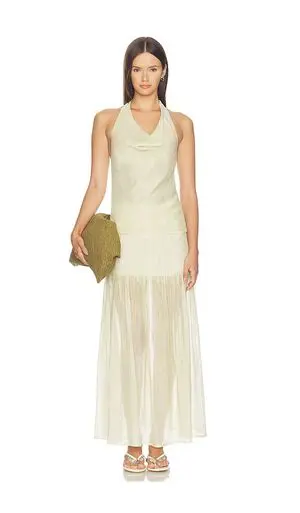 4TH & RECKLESS Saya Semi Sheer Halter Top In Nude
