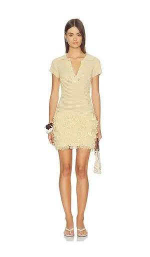 Superdown Crochet Fringe Mini Dress