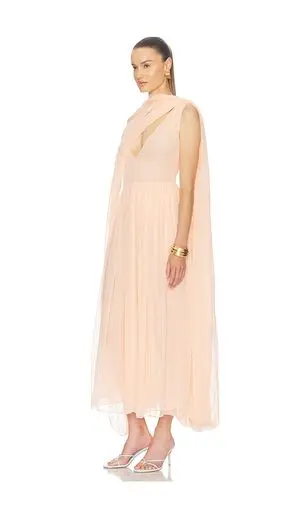 HELSA The Sabine Dress In Silk Chiffon - Peach