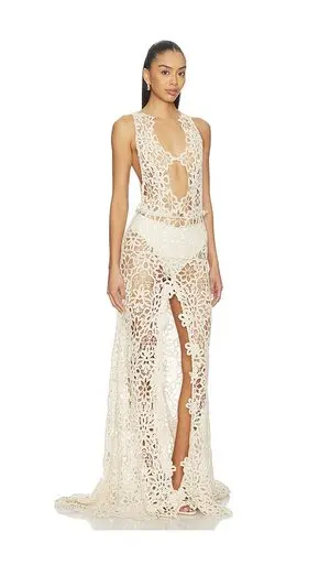 BRONX BANCO Akello Crochet Maxi Dress