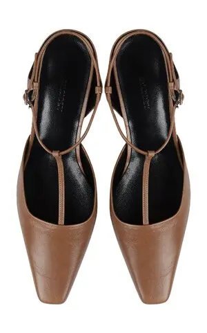 SALONDEJU Vintage Square T-strap Heel - Brown