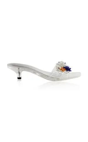 HEAVENLY JELLY Meadow Embellished Jelly Mule - Clear