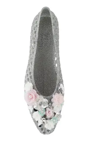 HEAVENLY JELLY Splendor Embellished Jelly Mule - Silver
