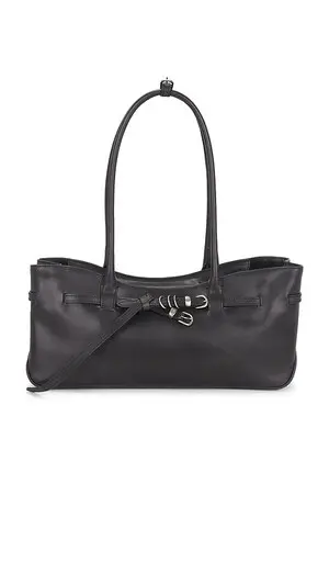 MARGESHERWOOD Grandma Shoulder Bag - Black Pull Up