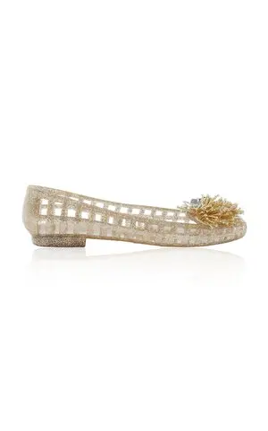 HEAVENLY JELLY Petalie Embellished Jelly Shoes - Gold