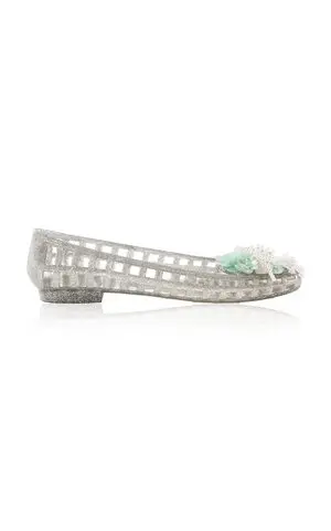 HEAVENLY JELLY Flutter Embellished Jelly Shoes - Silver