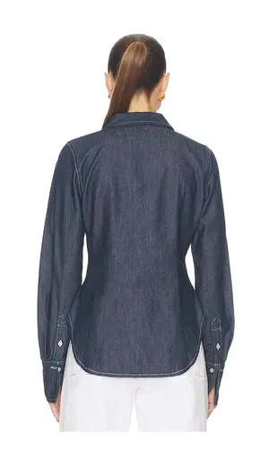 HELSA Denim Fitted Shirt In Blue