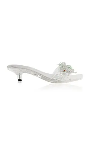 HEAVENLY JELLY Twirl Embellished Jelly Mule - Clear