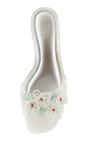 HEAVENLY JELLY Twirl Embellished Jelly Mule - Clear