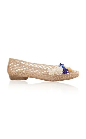 HEAVENLY JELLY Posy Embellished Jelly Shoes - Gold